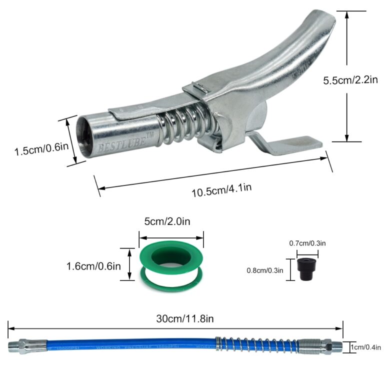 Hose Kit High-Pressure 10000PSI Grease Gun Coupler Coupling End Fitting ...